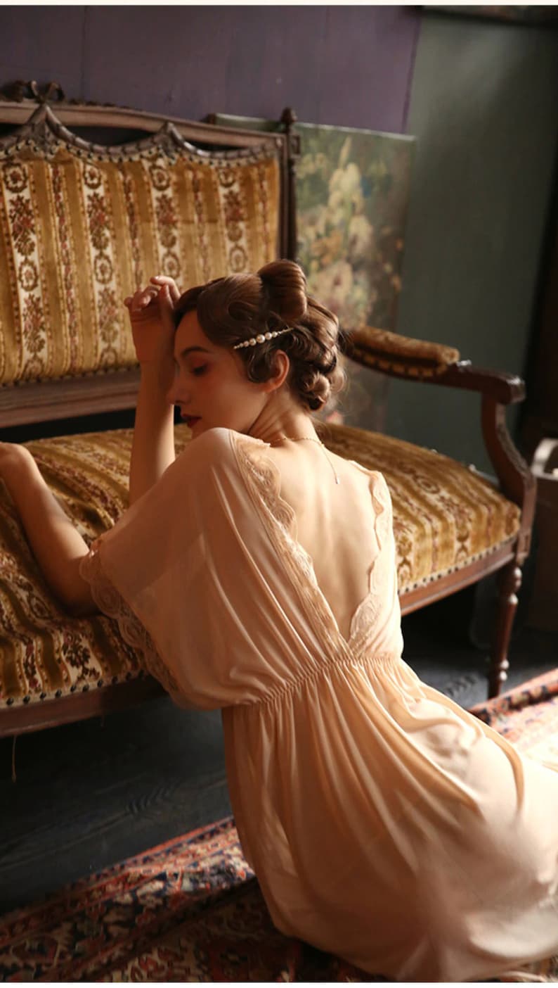 Black Lace Erotic See Through Nightgown Sheer Nightgown Etsy