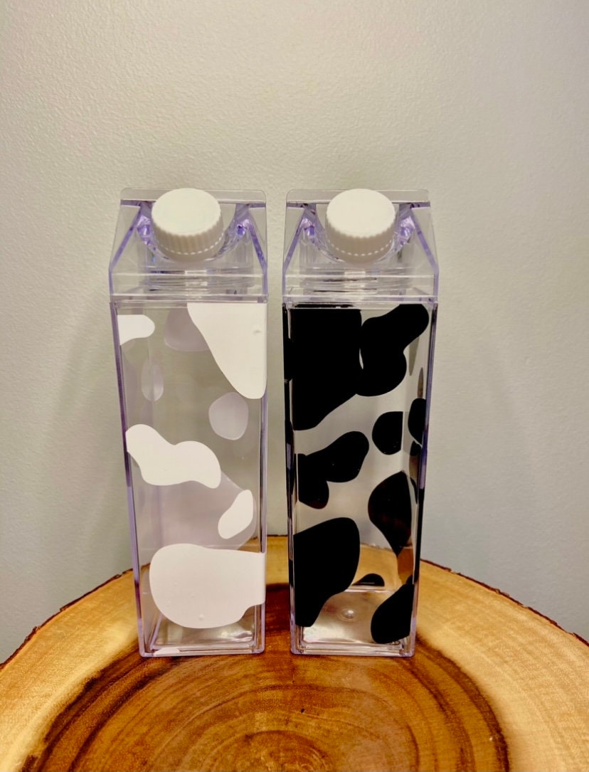 Cow Print Milk Carton Water Bottle - Etsy