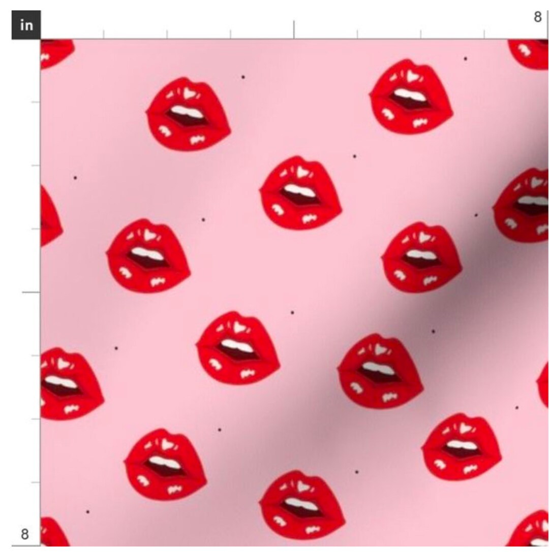 Marilyn Monroe's Iconic Red Lips Fabric By The Yard Valentine's Day ...