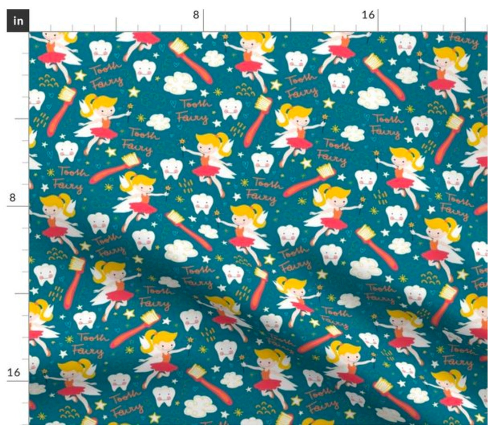 The Tooth Fairy Fabric by the Yard Pediatric Children's | Etsy