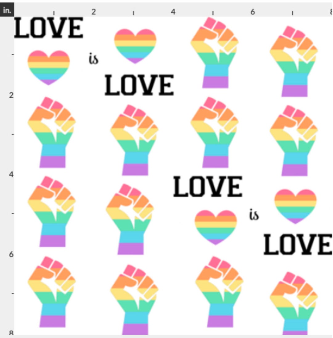 Love is Love for BLM Fabric by the Yard Pastel Gay Pride Flag Black ...