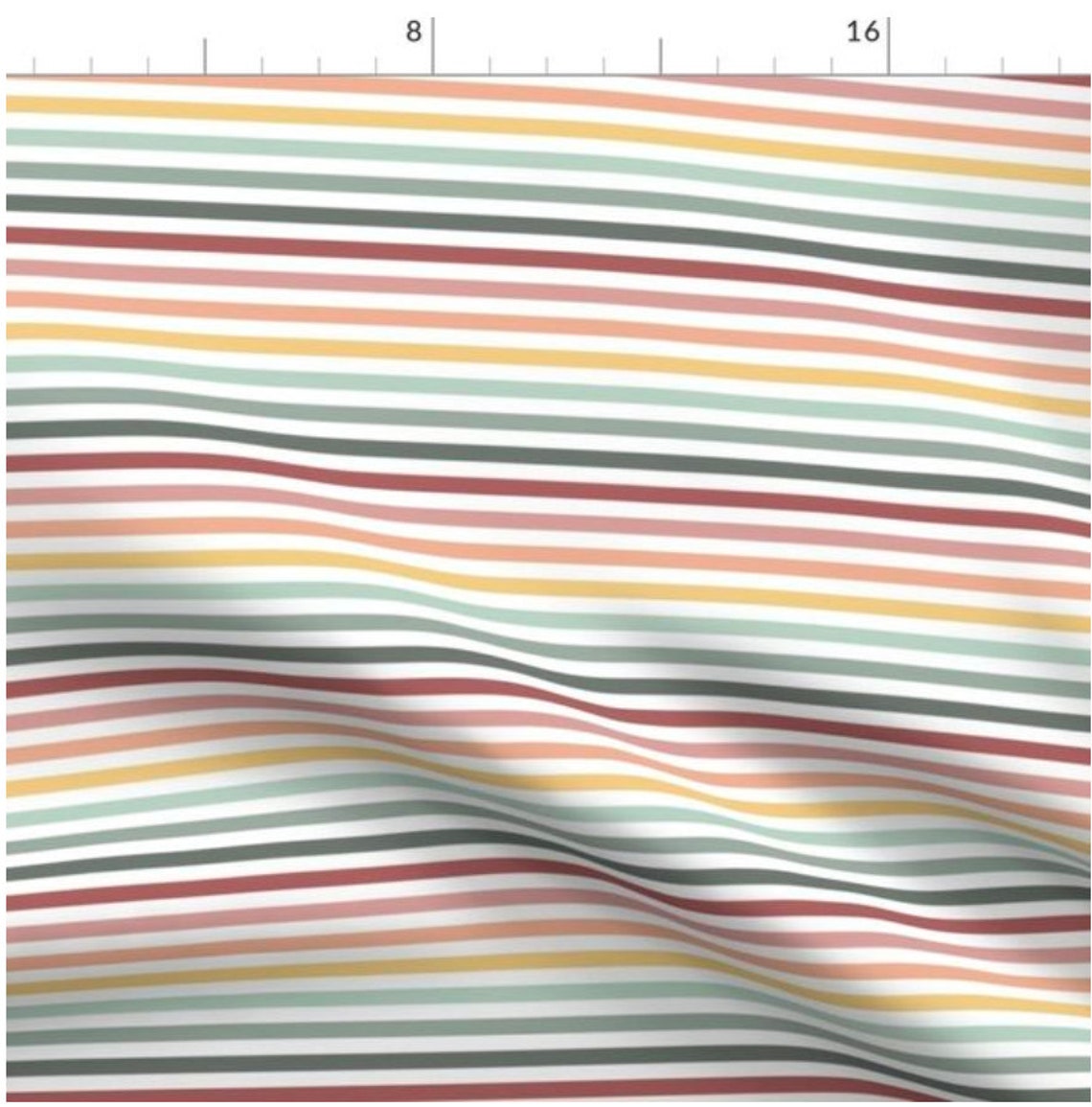 Earth Tone Stripes Fabric by the Yard Rainbow Earthy Colors - Etsy