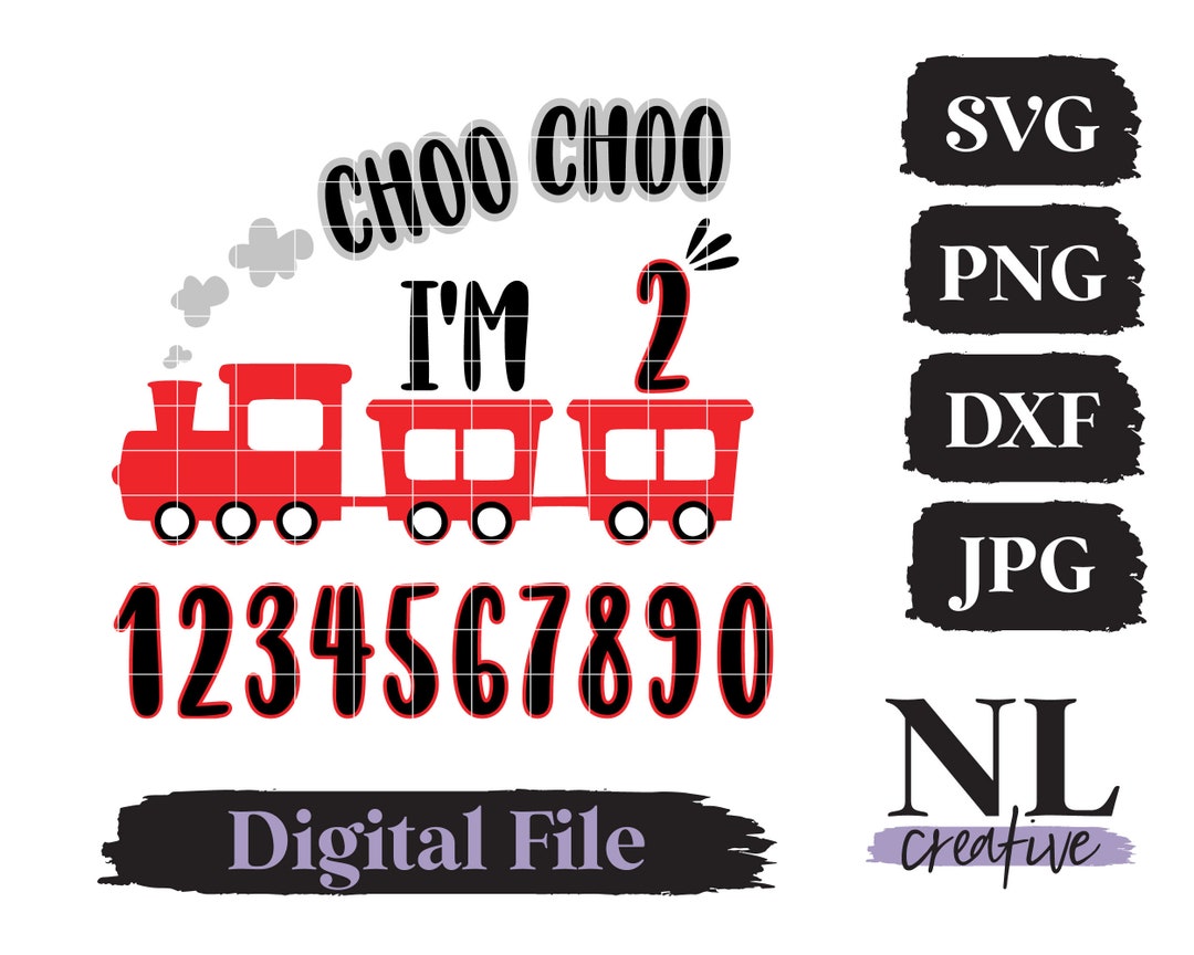 Train Birthday SVG | Cricut, Silhouette, Sublimation | Multiple Numbers ...