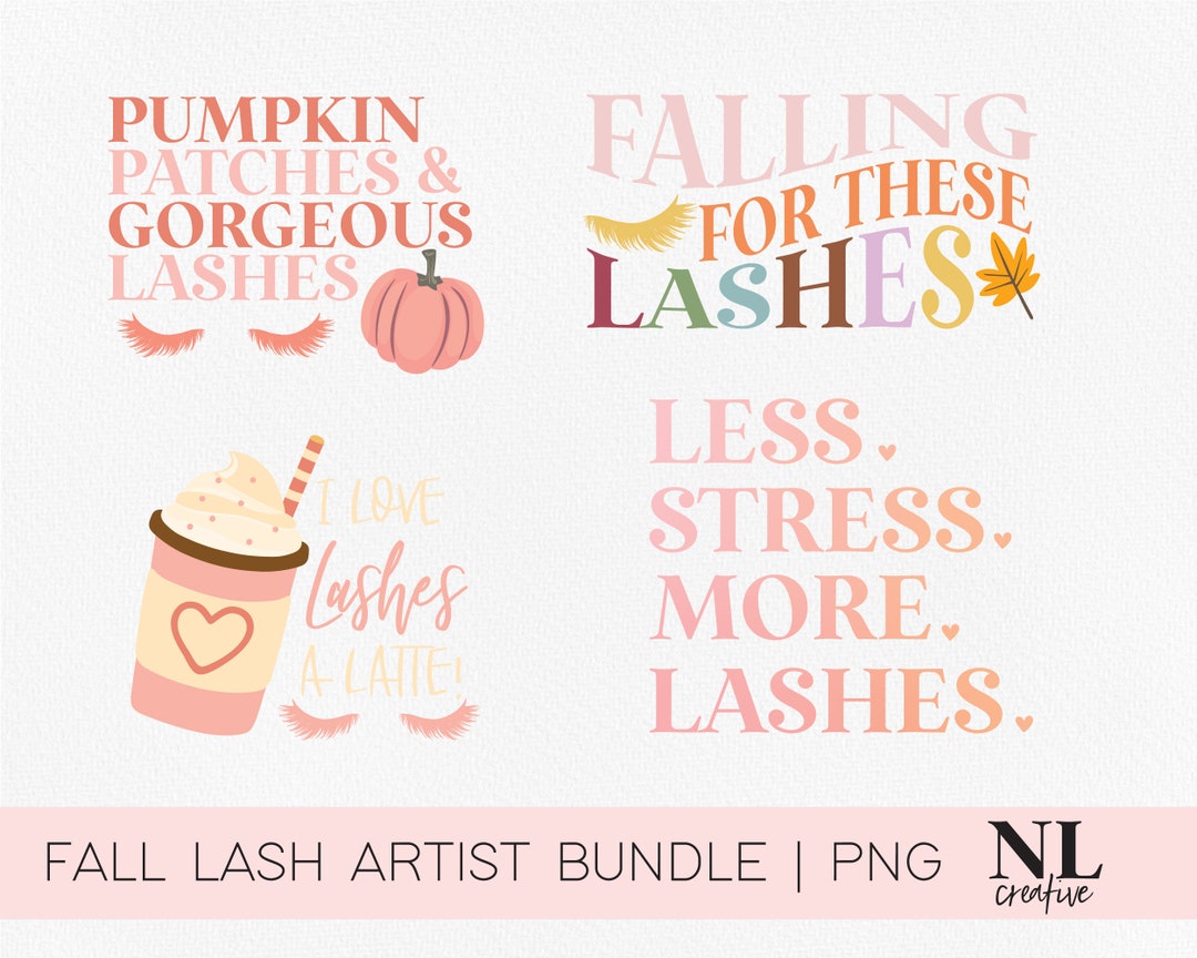 Fall Lash Artist Sublimation Bundle | PNG, Print and Cut, Sublimation ...