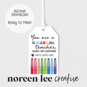 PRINTABLE Teacher Flair Pen Gift Tag | Teacher Appreciation | Instant ...
