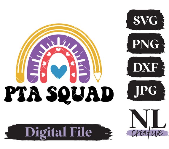 PTA Squad School Supplies SVG Cricut Silhouette - Etsy Australia
