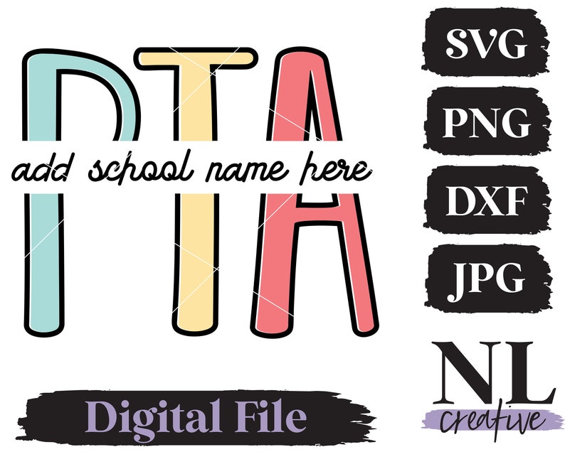 PTA Split Name SVG Cricut Silhouette Sublimation - Etsy