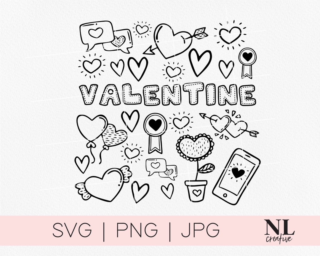 Valentine Coloring SVG PNG JPG | Cricut, Silhouette, Sublimation - Etsy