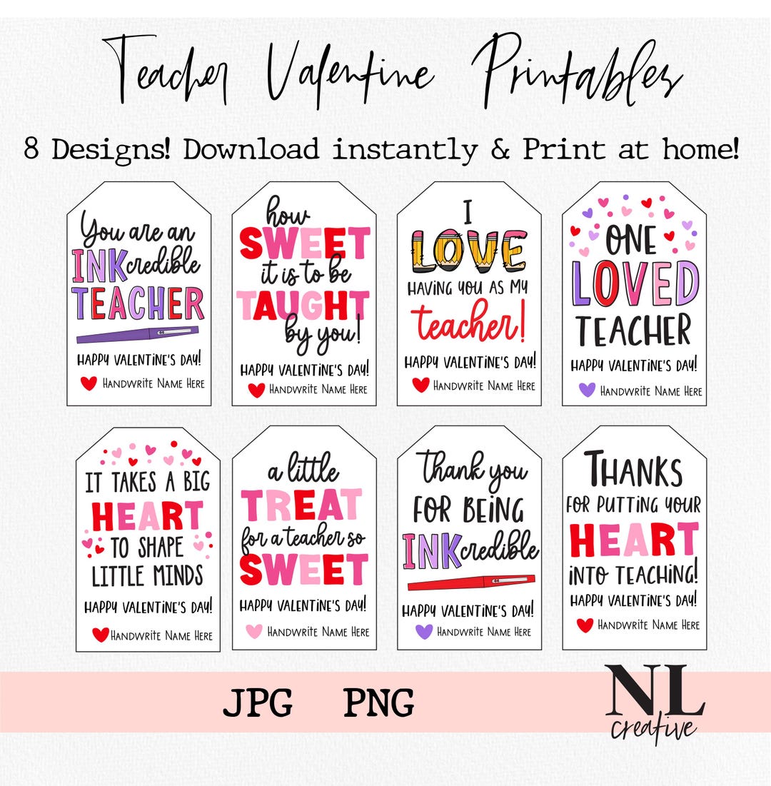 PRINTABLE Teacher Flair Pen Gift Tag | Valentine | Instant Download ...