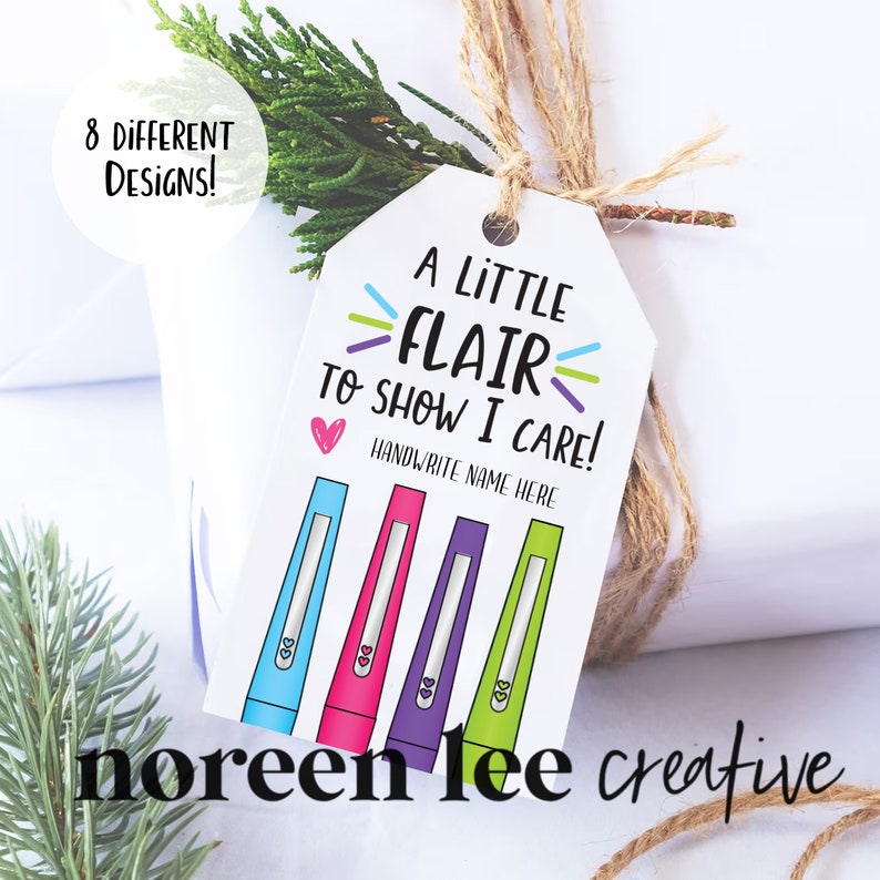 PRINTABLE Teacher Flair Pen Gift Tag Teacher Gift Label - Etsy