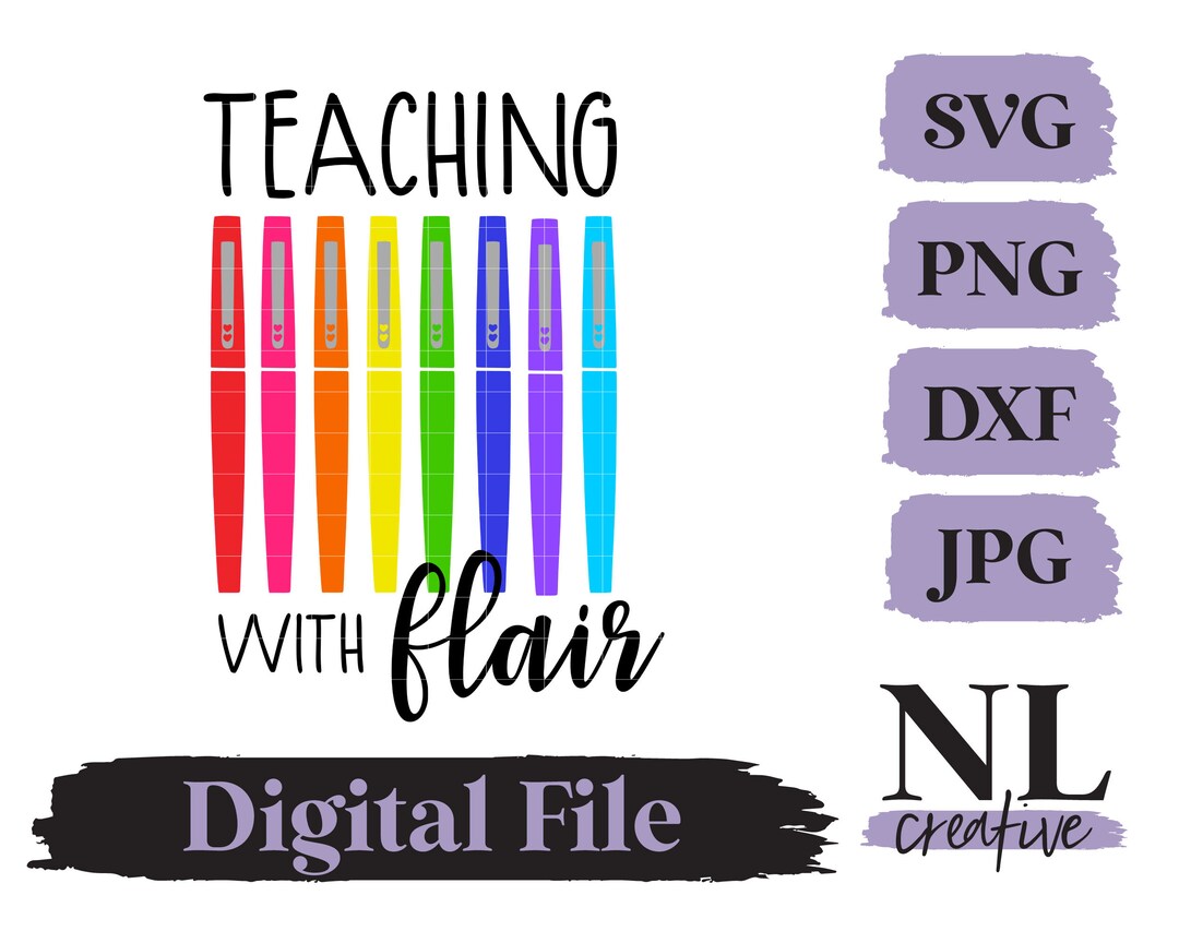 Teaching With Flair SVG | Instant Download | Cricut, Silhouette ...
