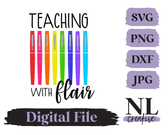 Teaching With Flair SVG Instant Download Cricut - Etsy