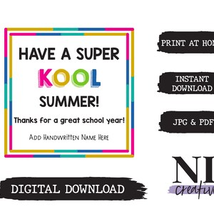 Teacher End of Year Kool Aid Label Student Gift Tag | Etsy