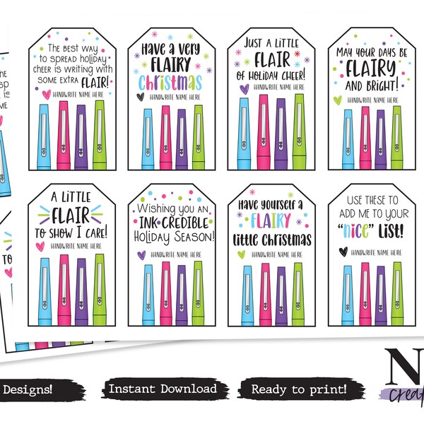 Teacher Christmas Tags - Etsy