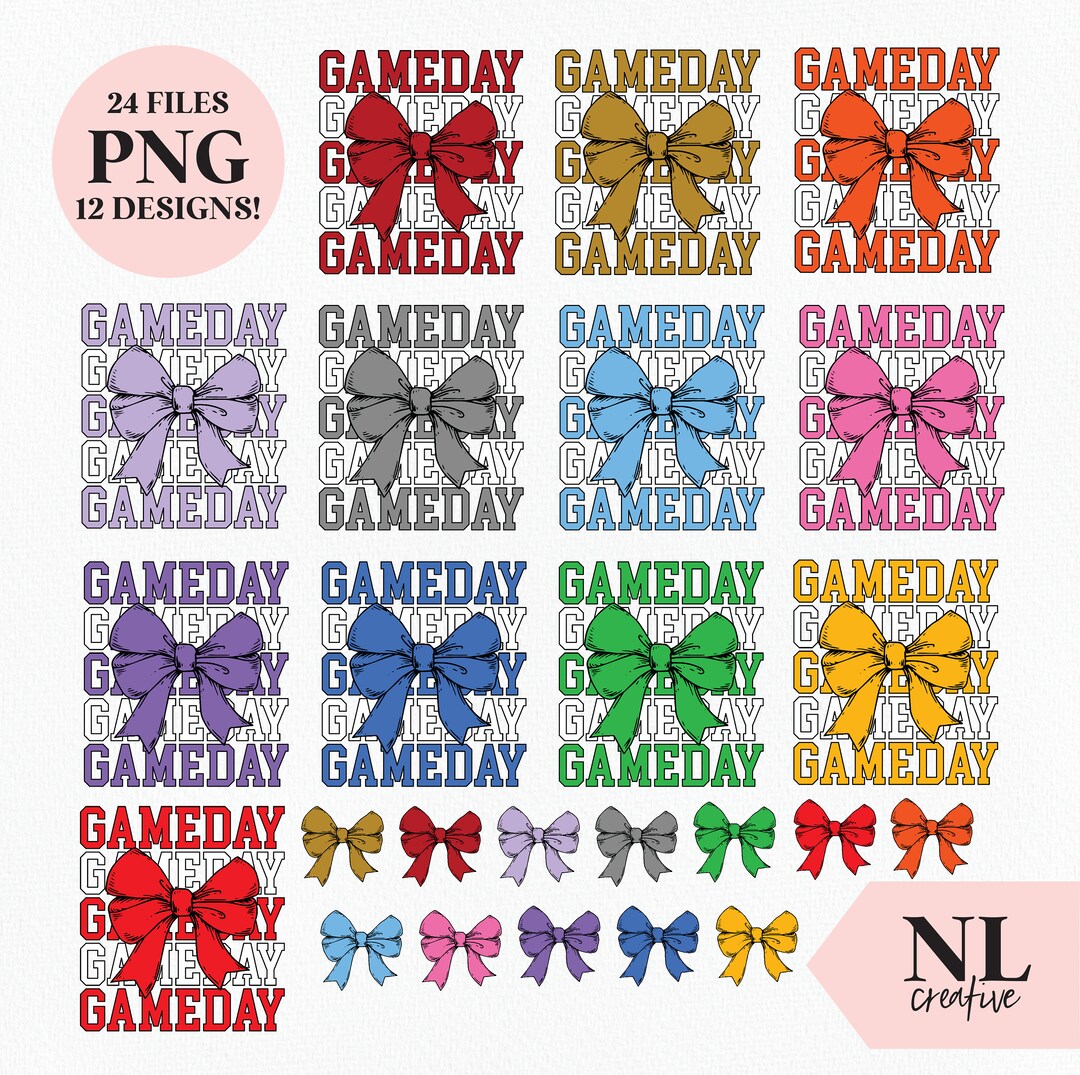 Game Day Bow Bundle | School Spirit | PNG | Sublimation, DTF, Printable ...