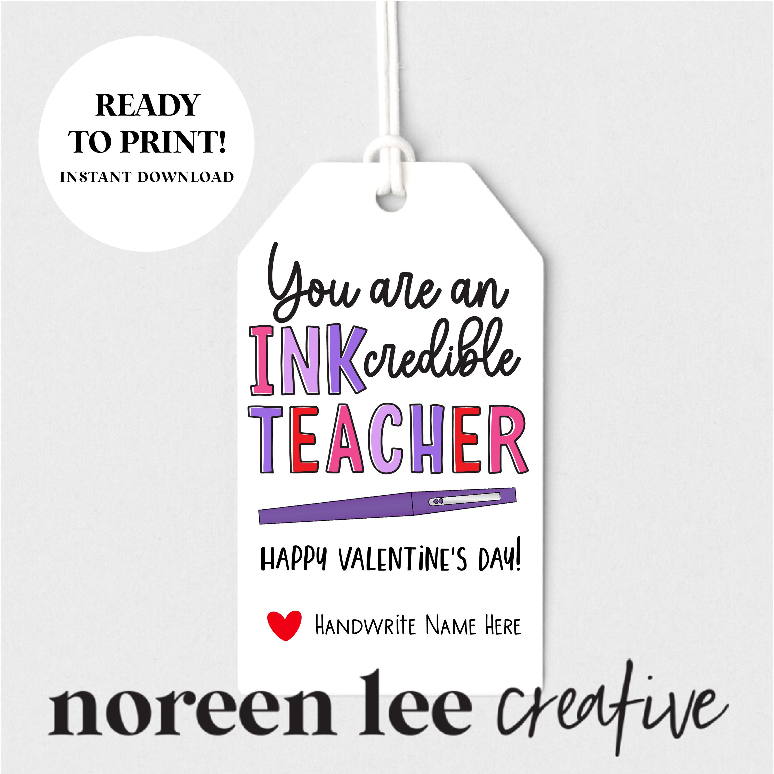 PRINTABLE Teacher Flair Pen Gift Tag | Valentine | Instant Download ...