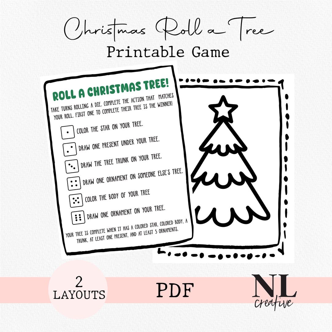 Roll a Christmas Tree Game | Printable Fun Activity | Ready to Print ...