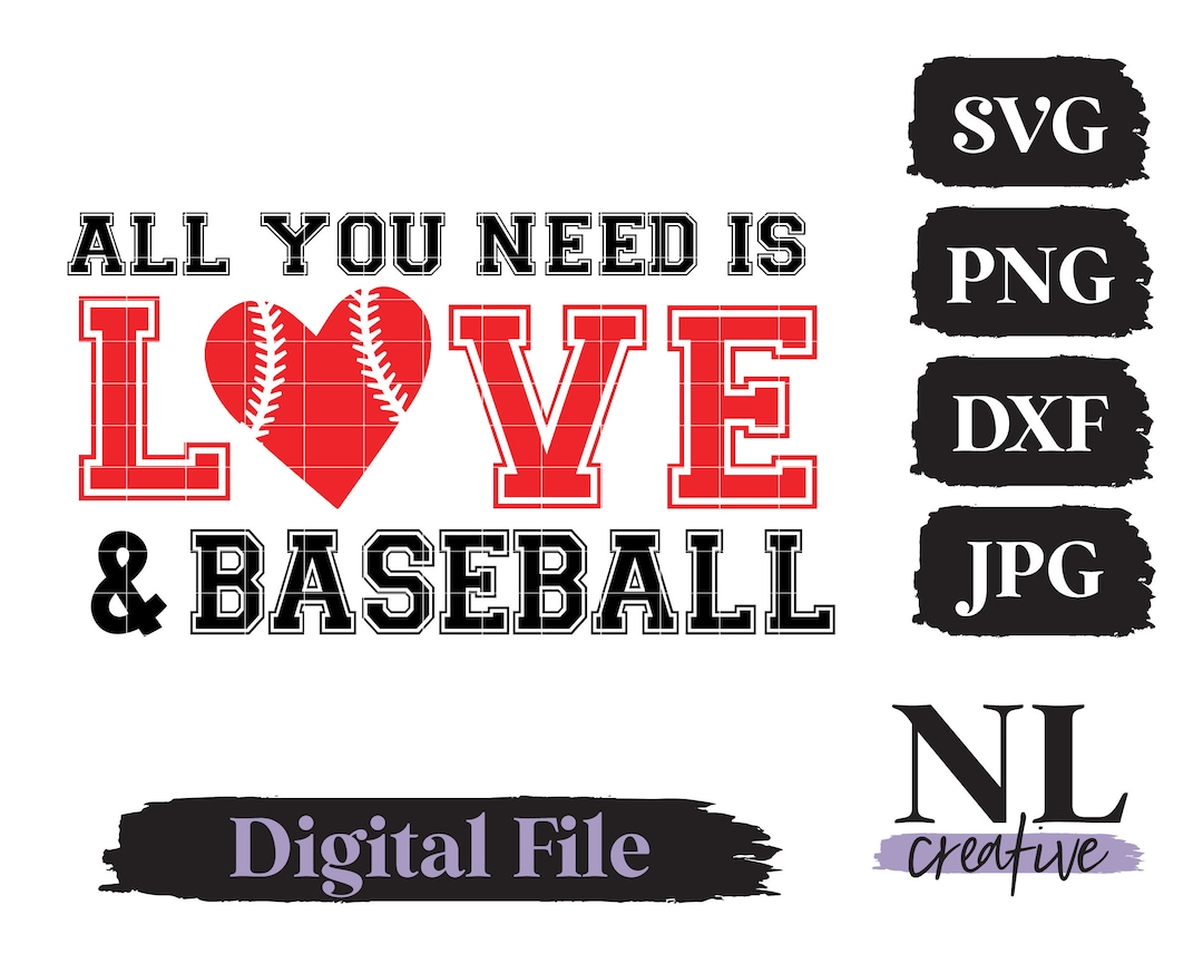 Love and Baseball SVG | Cricut, Silhouette, Sublimation - Etsy