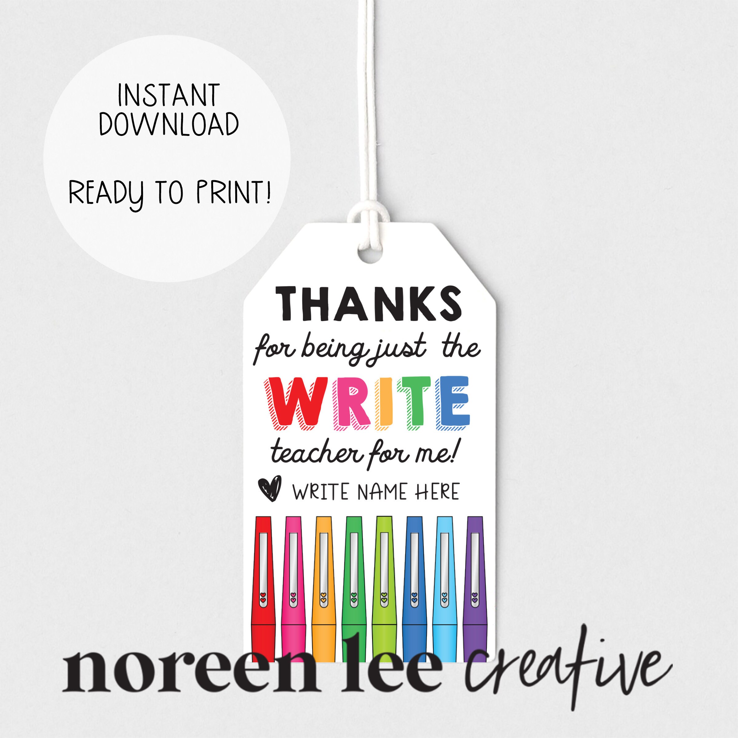 PRINTABLE Teacher Flair Pen Gift Tag | Teacher Appreciation | Instant ...