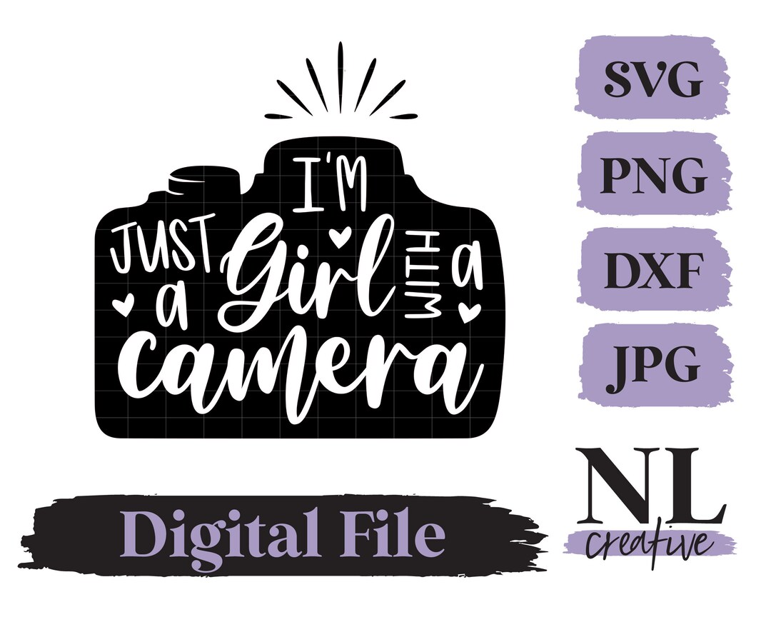 Girl With a Camera Photographer SVG | Cricut, Silhouette, Sublimation ...