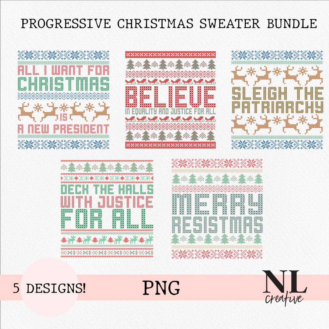 Ugly Christmas Sweater | Liberal | Progressive | Feminist | Social ...