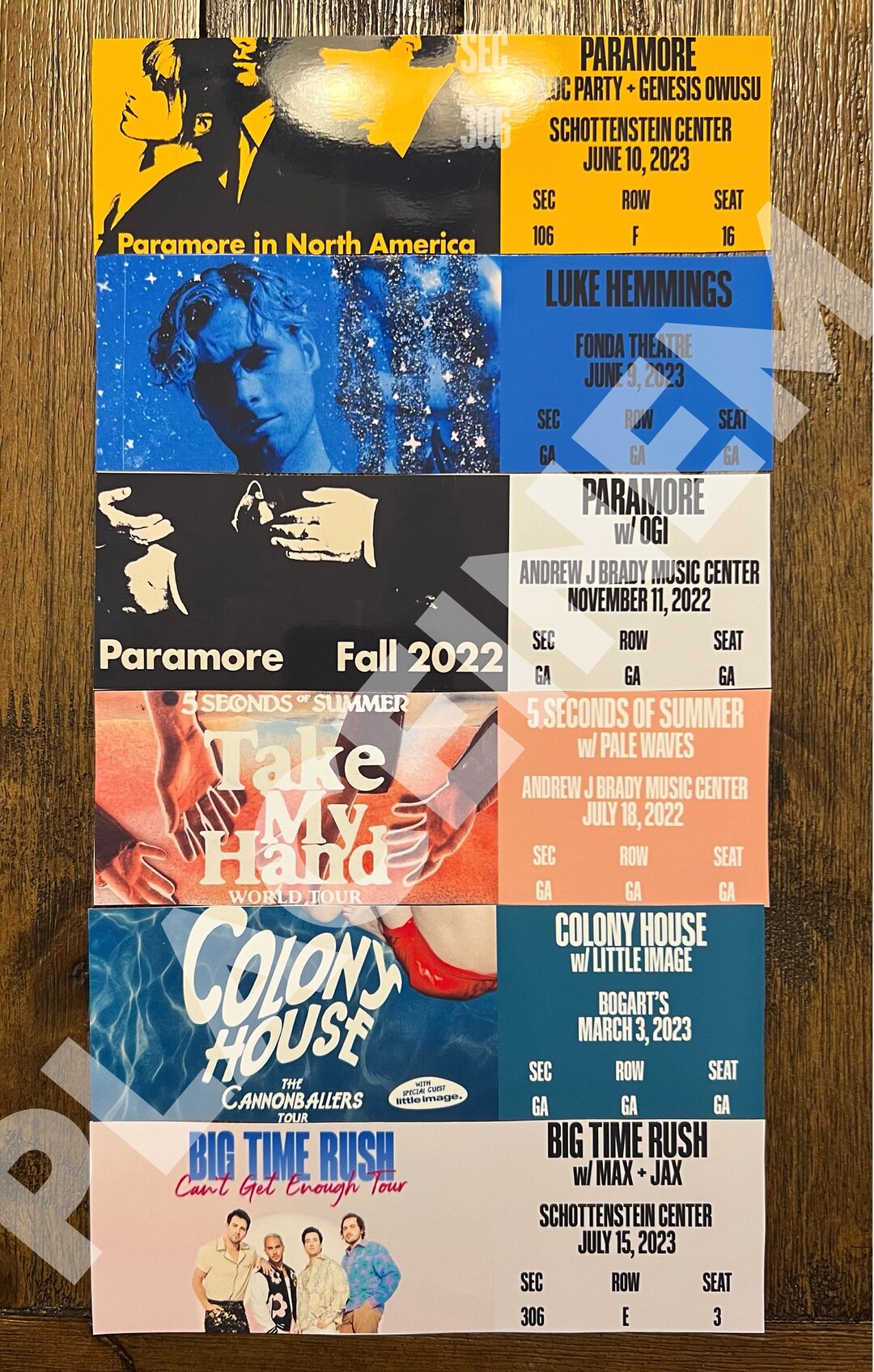 Customizable Souvenir Concert Ticket Photo Keepsake - Etsy