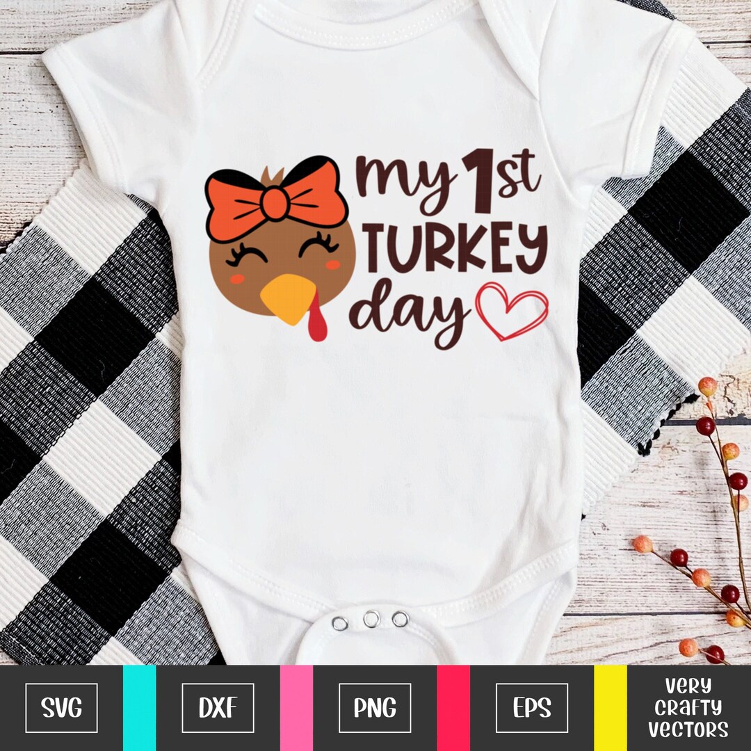 My 1s Turkey Day Svg First Thanksgiving Day Svg Turkey With - Etsy