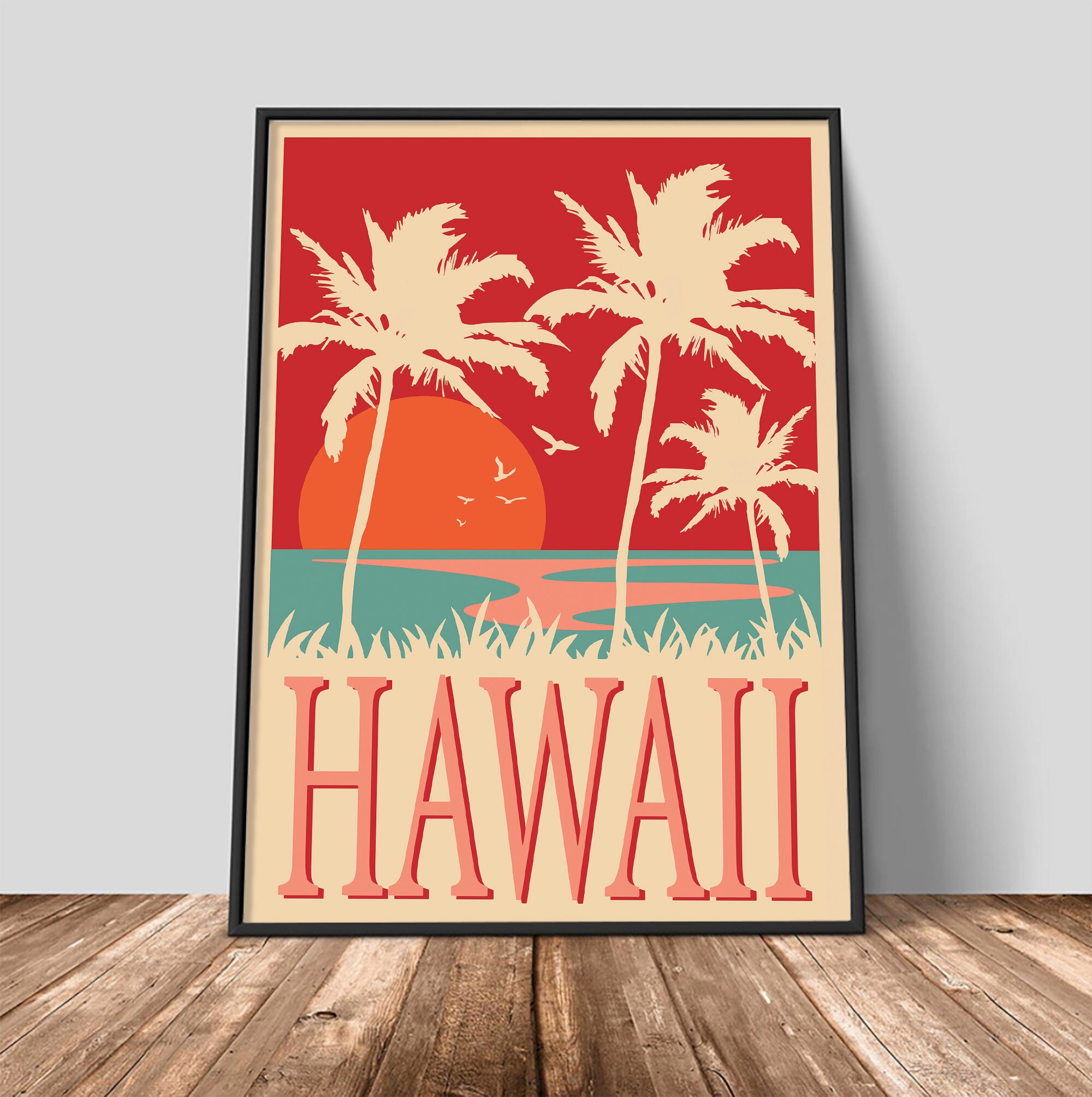 Hawaii Poster, Hawaii Beach Printable Wall Art, Boho Decor, Modern ...