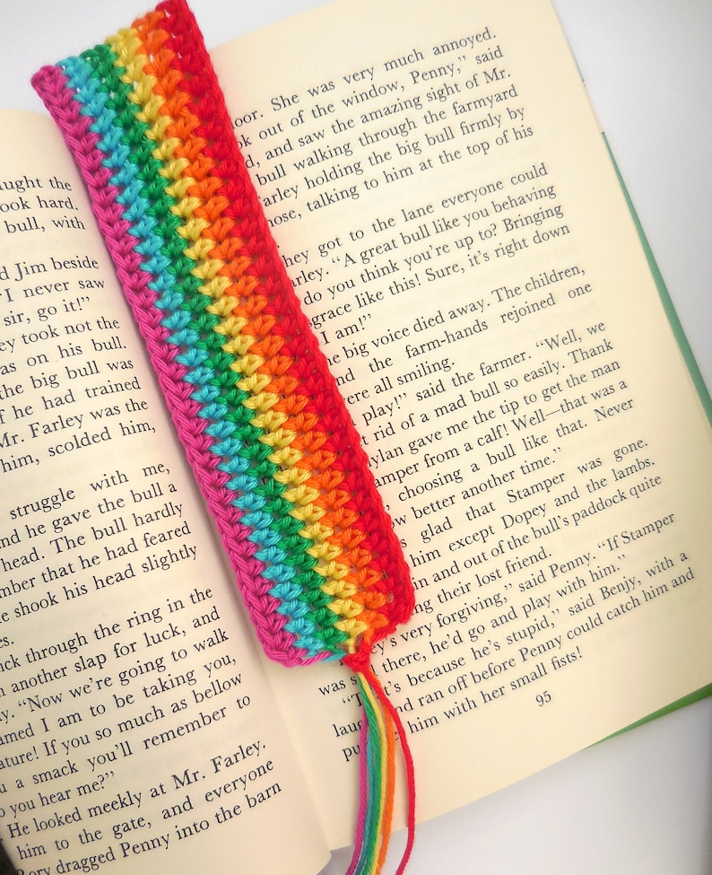 Rainbow Bookmark Pattern Crochet Bookmark Pattern Crochet - Etsy UK