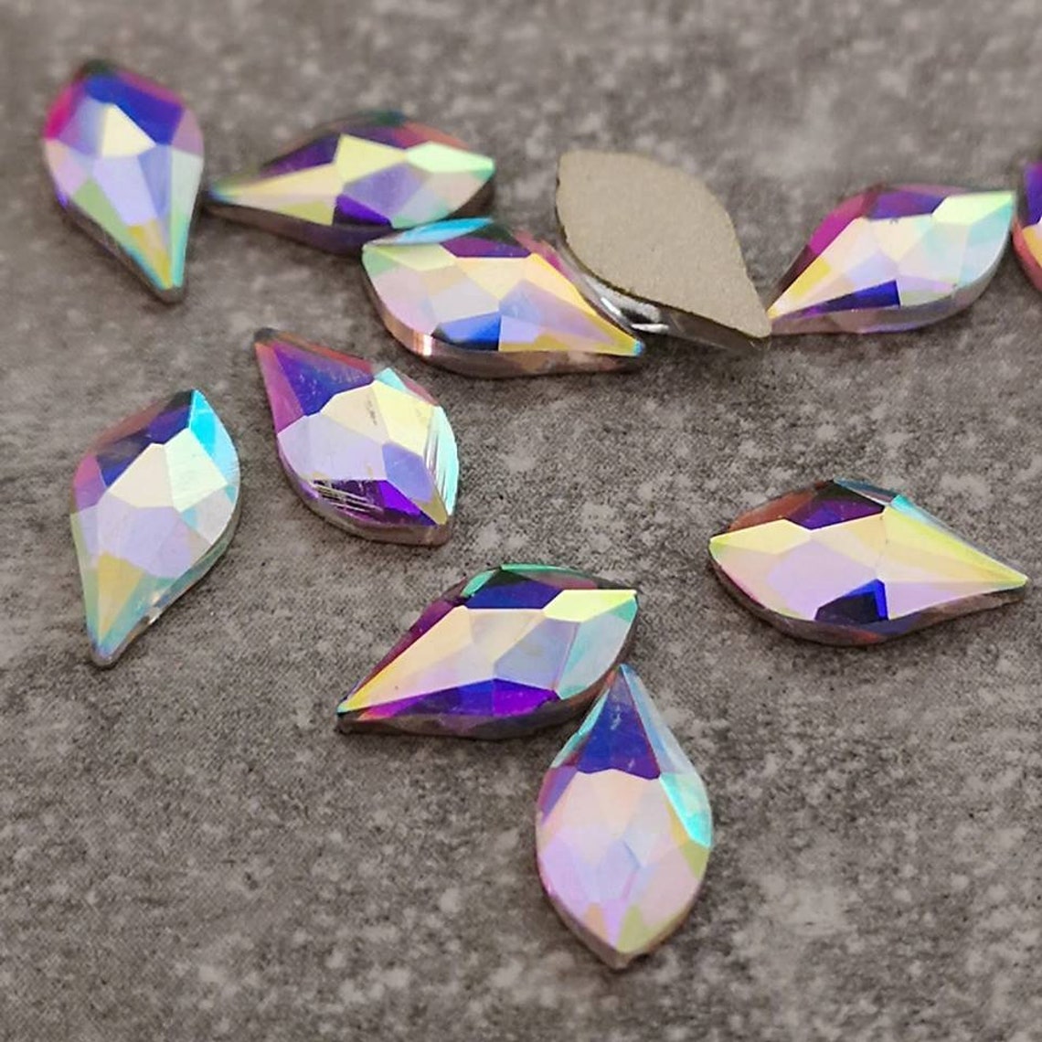 Swarovski Crystals Fancy - FLAME Shape Flat Back - Crystal Ab - Non ...
