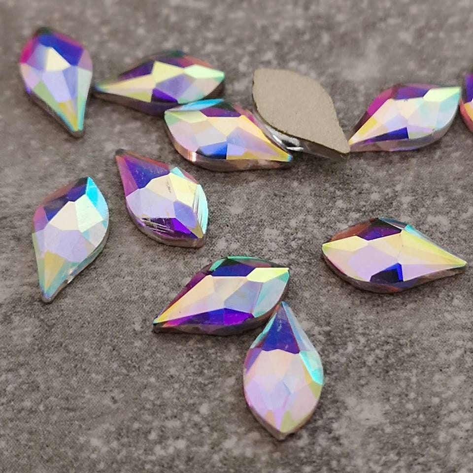 Swarovski Crystals Fancy FLAME Shape Flat Back Crystal Ab - Etsy