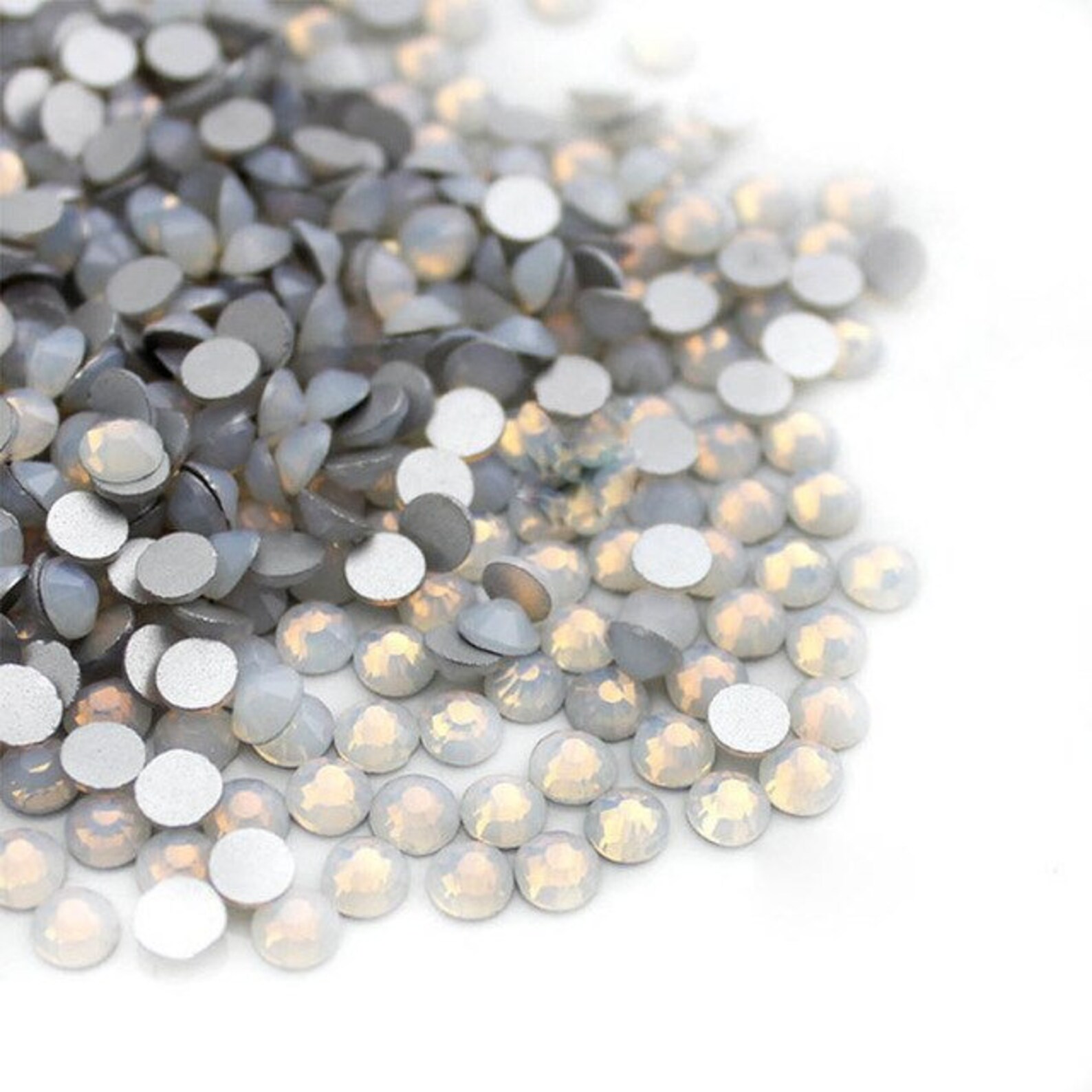 LUXNGEMS Crystals WHITE OPAL Rhinestones Gems Stones Flat Back Non ...