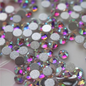 30 PIECE Swarovski Crystals AB Flat Back Non Hotfix Gems Rhinestones ...