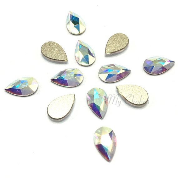 Swarovski Crystals Fancy PEAR Shape Flat Back Crystal Ab - Etsy