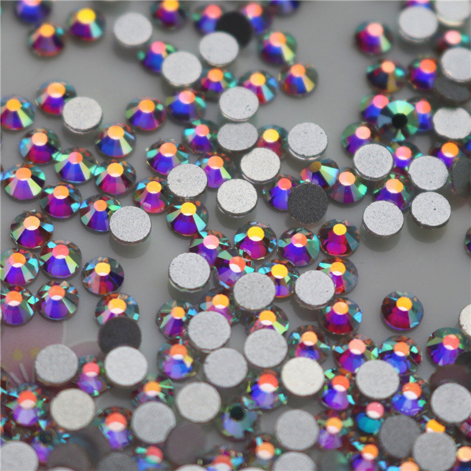 30 PIECE Swarovski Crystals AB Flat Back Non Hotfix Gems Rhinestones ...