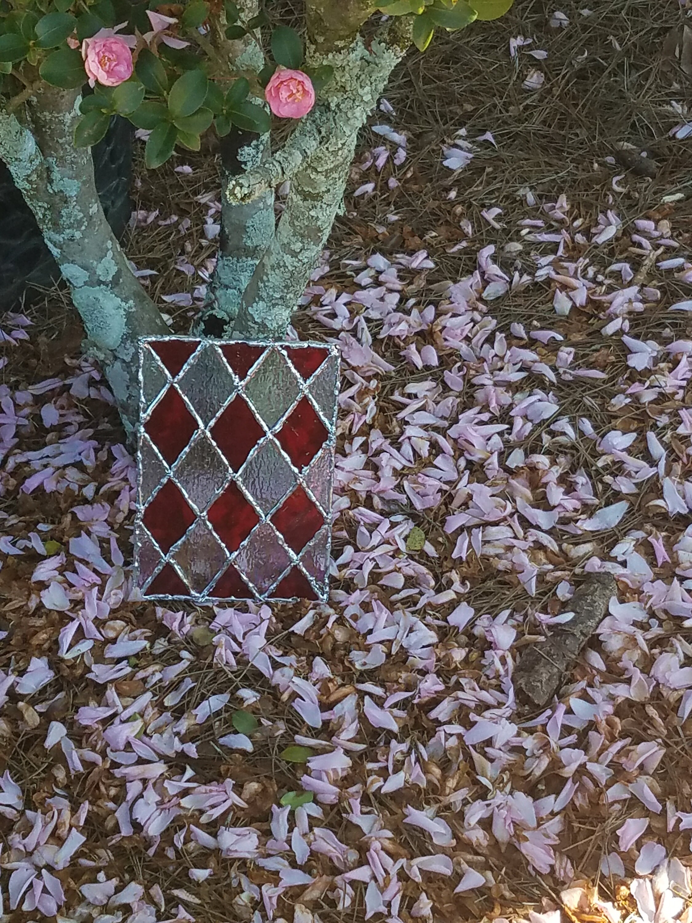 Diamond Red White Stained Glass Pattern - Etsy