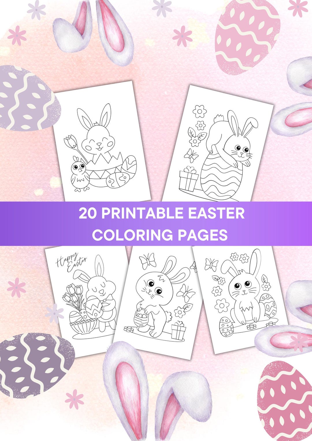 Printable Easter Easy Coloring Pages for Kids, Toddlers, Preschoolers ...