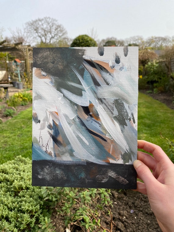 Abstract Painting on Linen Canvas Board - Etsy