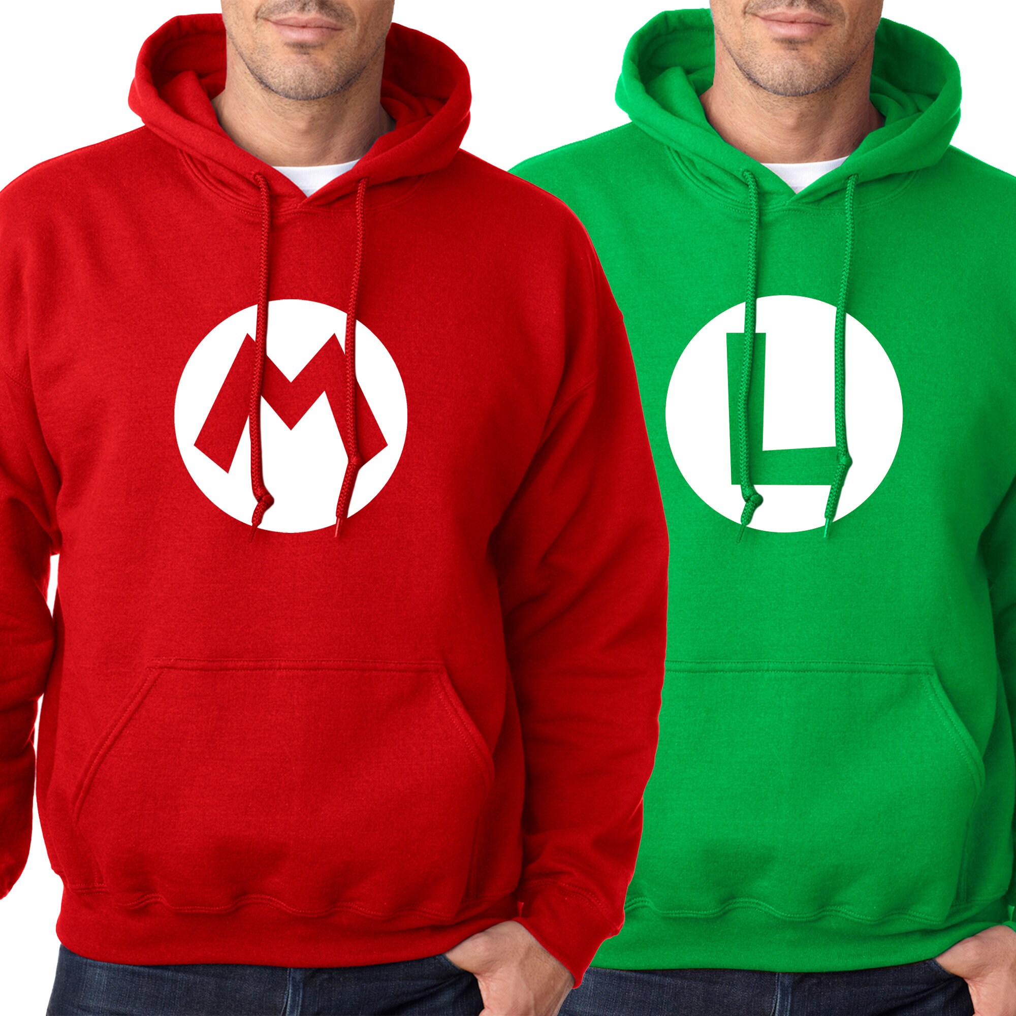 New Unisex Super Mario Luigi Bros Hooded Top Hoody Etsy