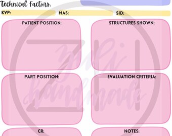 Radiography Positioning & Procedures Notes Template, Radiology Lab and ...