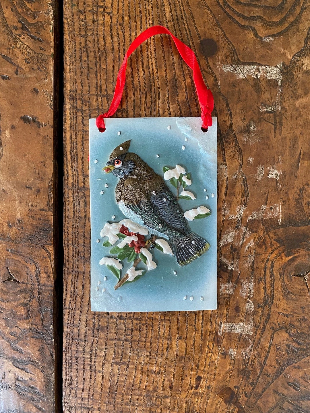 Embossed Cardinal Ornament- Beautiful! - Etsy