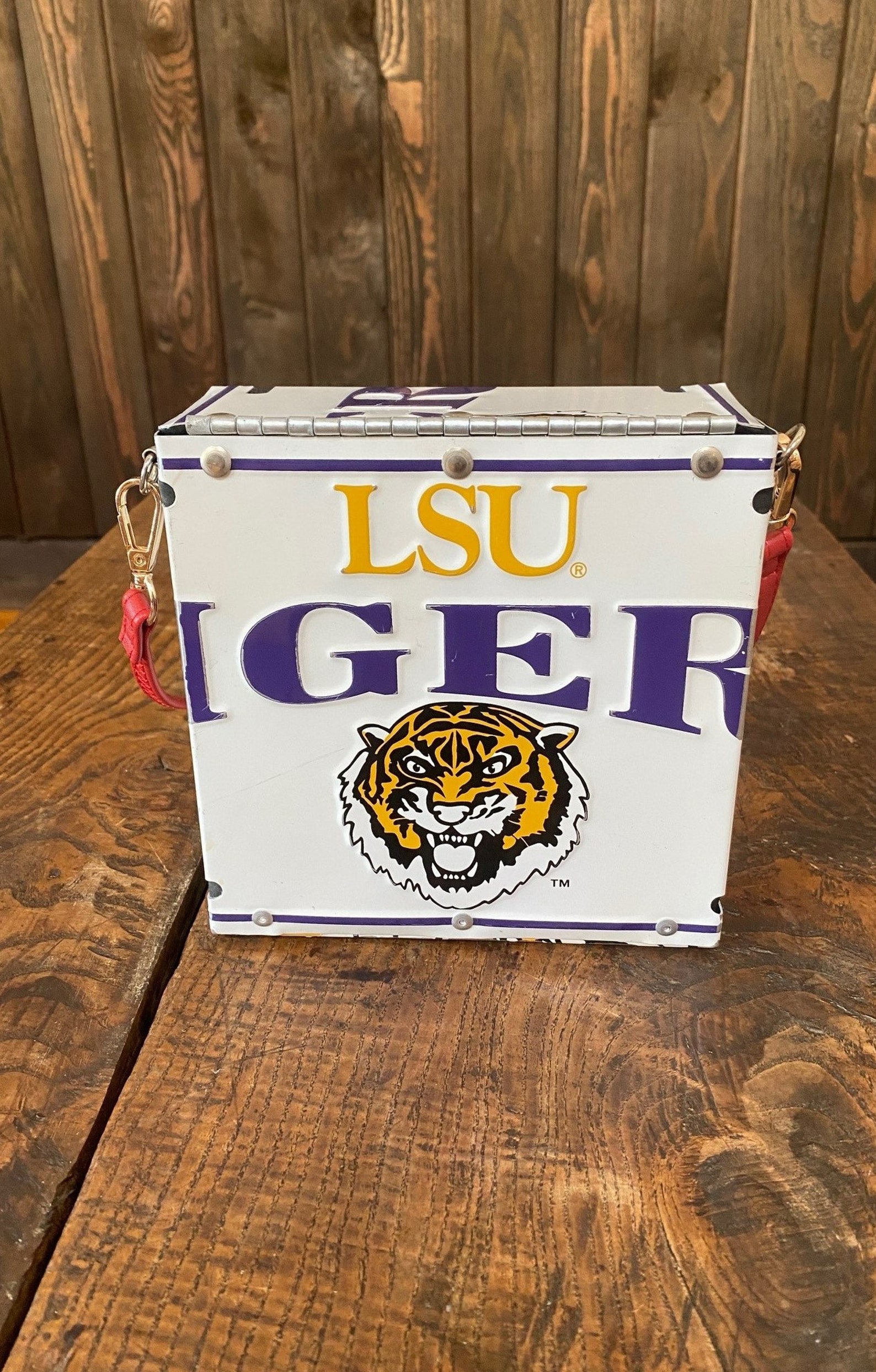 LSU Tigers License Plate Purse W/ Red Strap - Etsy