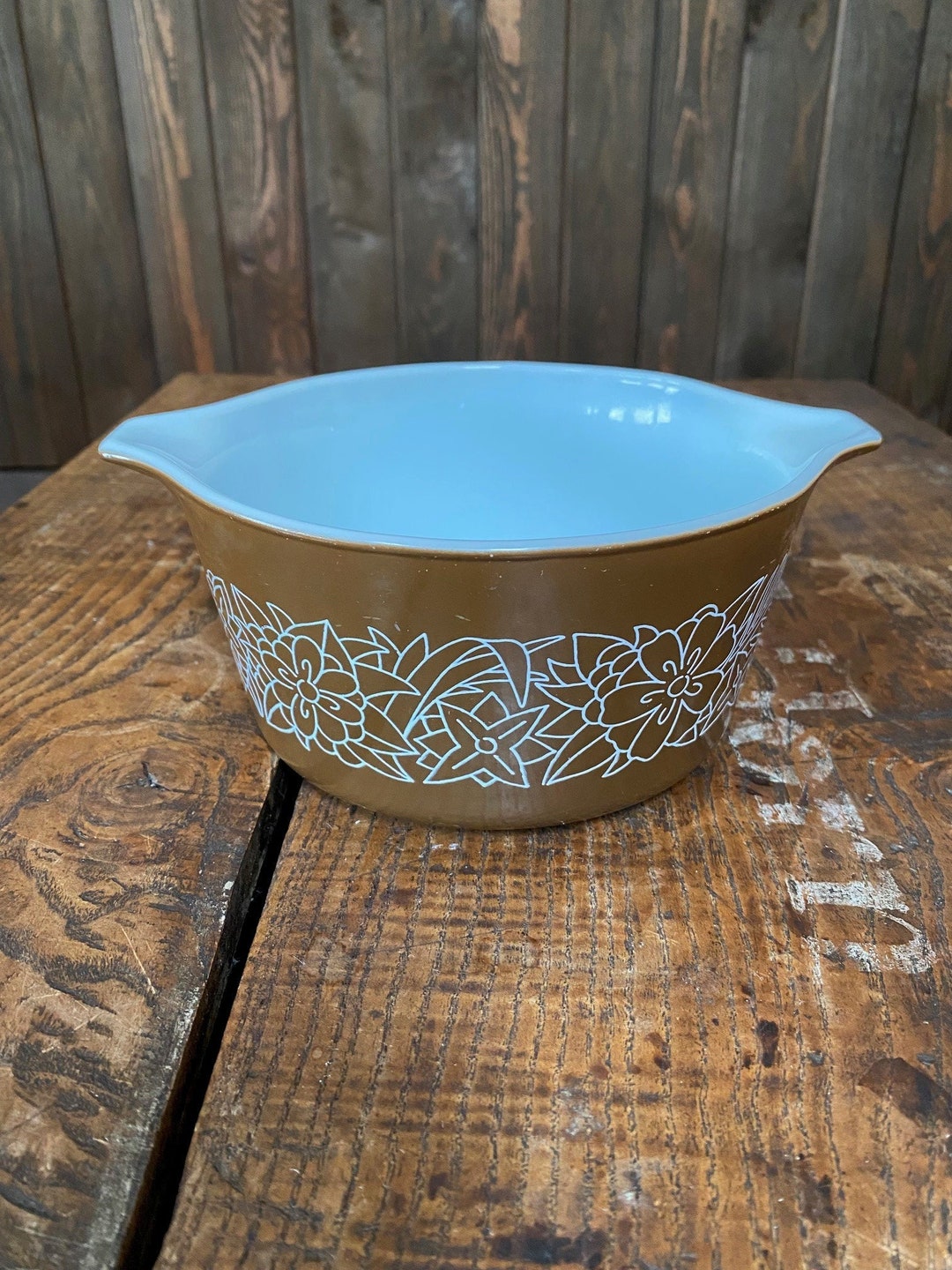 Pyrex Woodland Brown 473-B Casserole Dish - Etsy