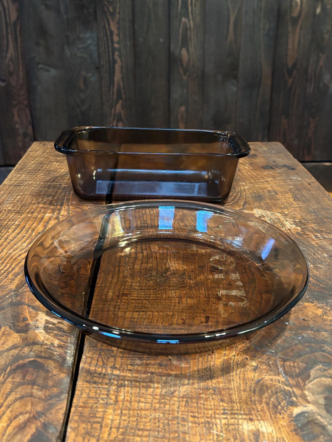Pyrex Amber Glass Pie Dish and Loaf Pan - Etsy