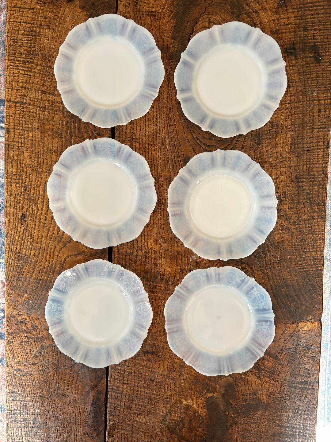 Set 6 Vintage American Sweetheart Monaco White Depression Glass 6 ...