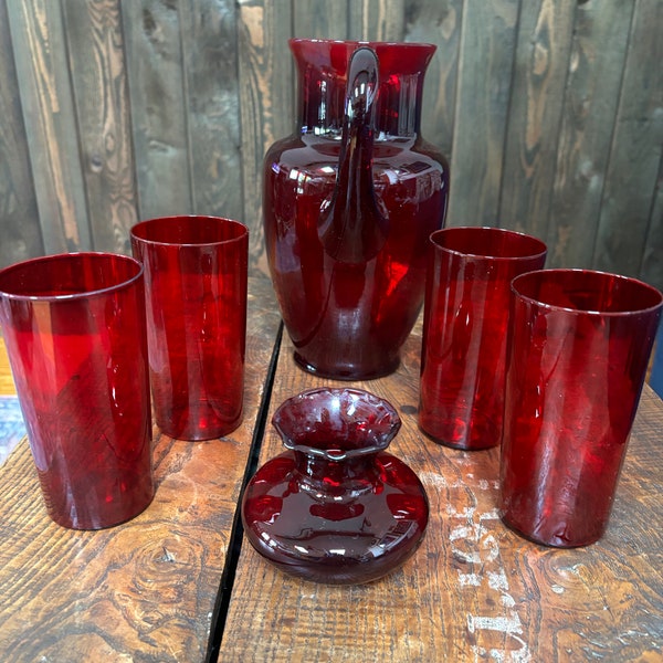 Vintage Red Glass - Etsy