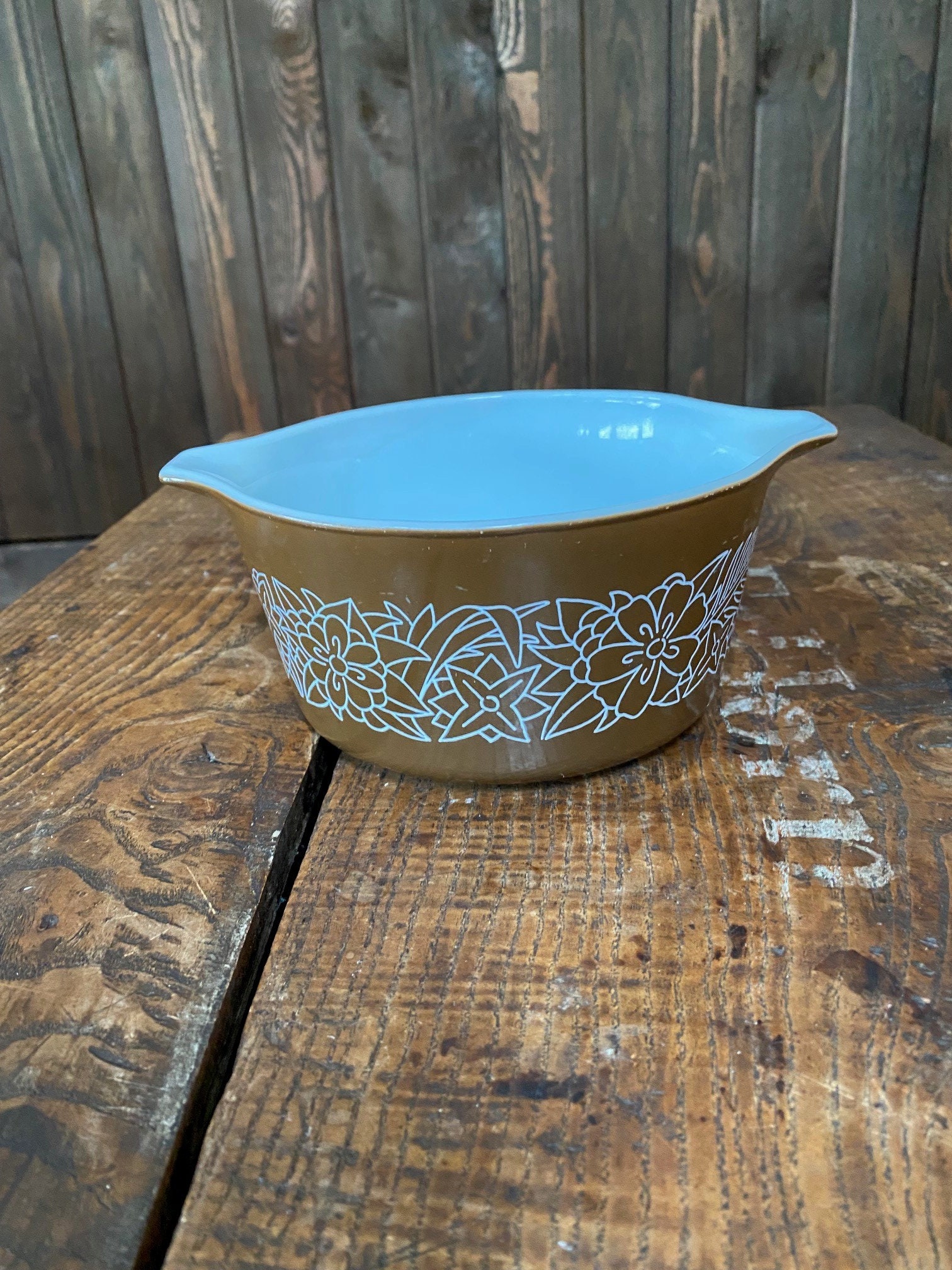 Pyrex Woodland Brown 473-B Casserole Dish - Etsy