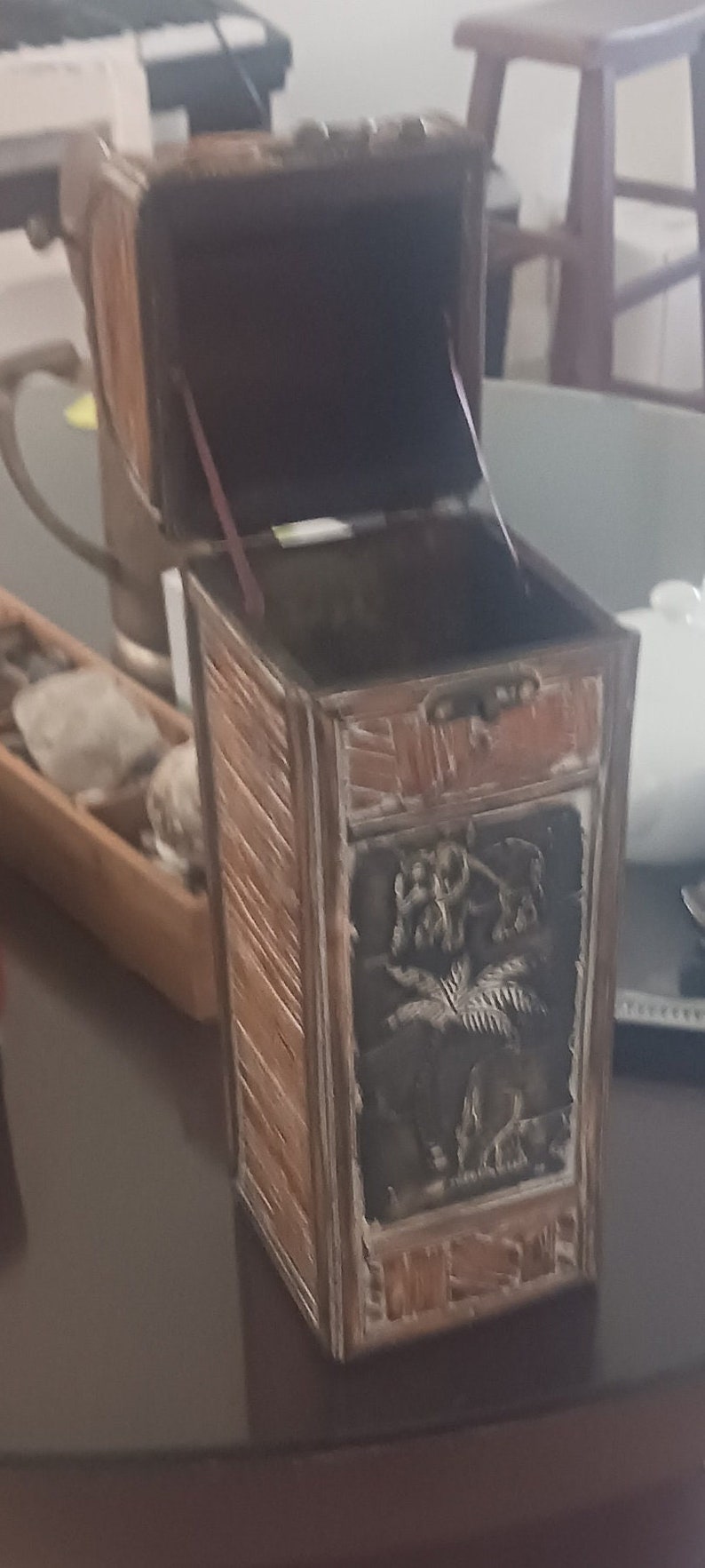 Tall, Exotic, Decorative, Dark, Hardwood Box - Etsy