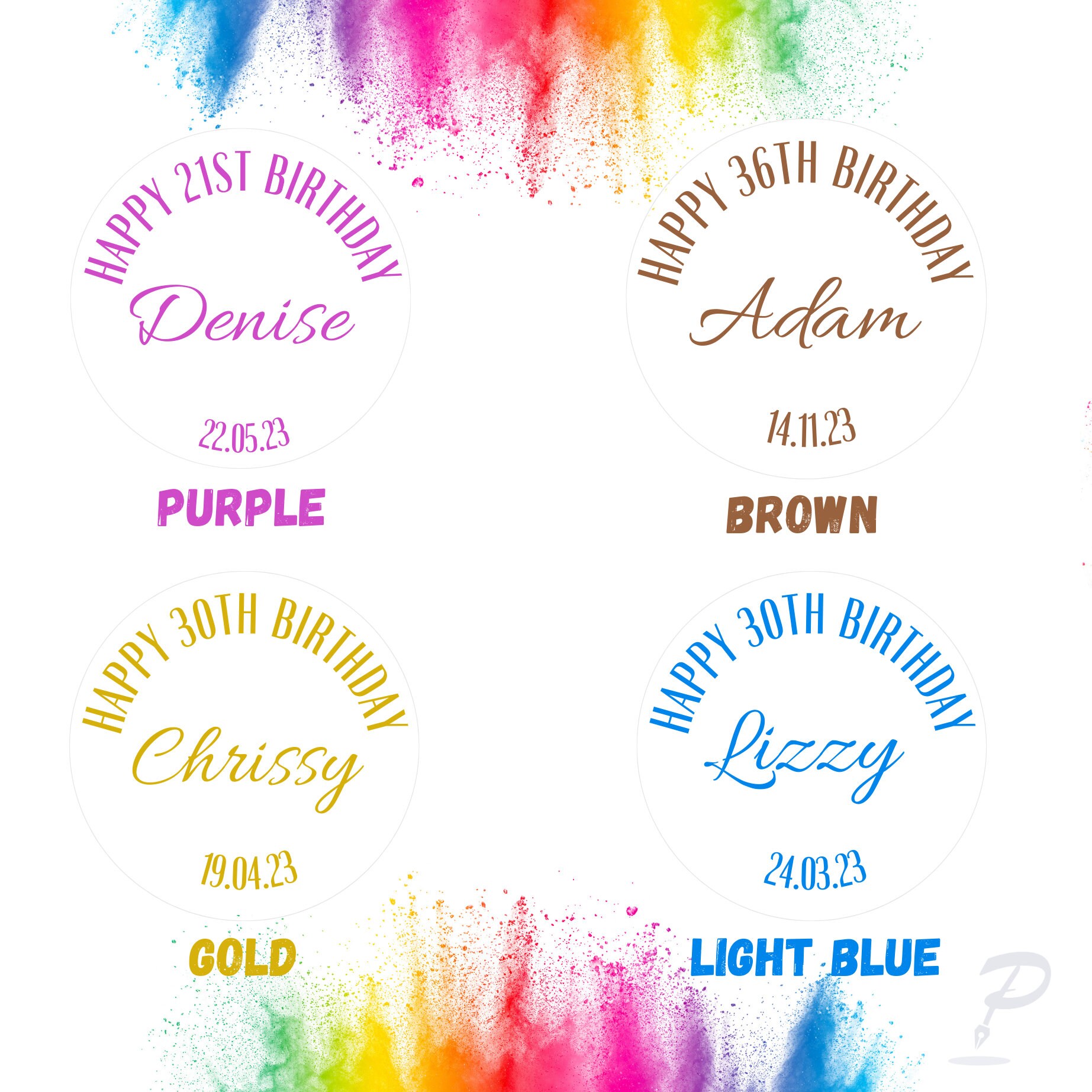 Personalised Birthday Stickers, Round 45mm Party Stickers, Suitable for ...