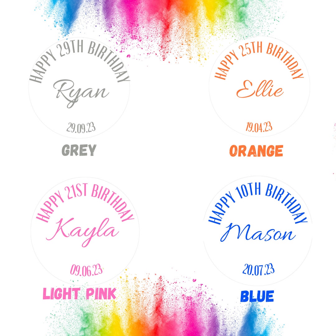 Personalised Birthday Stickers, Round 45mm Party Stickers, Suitable for ...